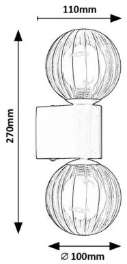 Rabalux 75022 - Nástěnné svítidlo COLZAR 2xG9/3,5W/230V IP44 černá
