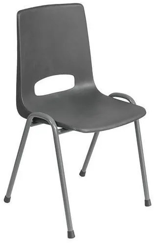 Manutan  Plastová jídelní židle Pavlina Grey, antracit, šedá konstrukce