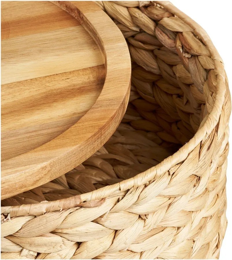 Košíky v sadě 3 ks z vodního hyacintu ø 30x15 cm Botofte – House Nordic