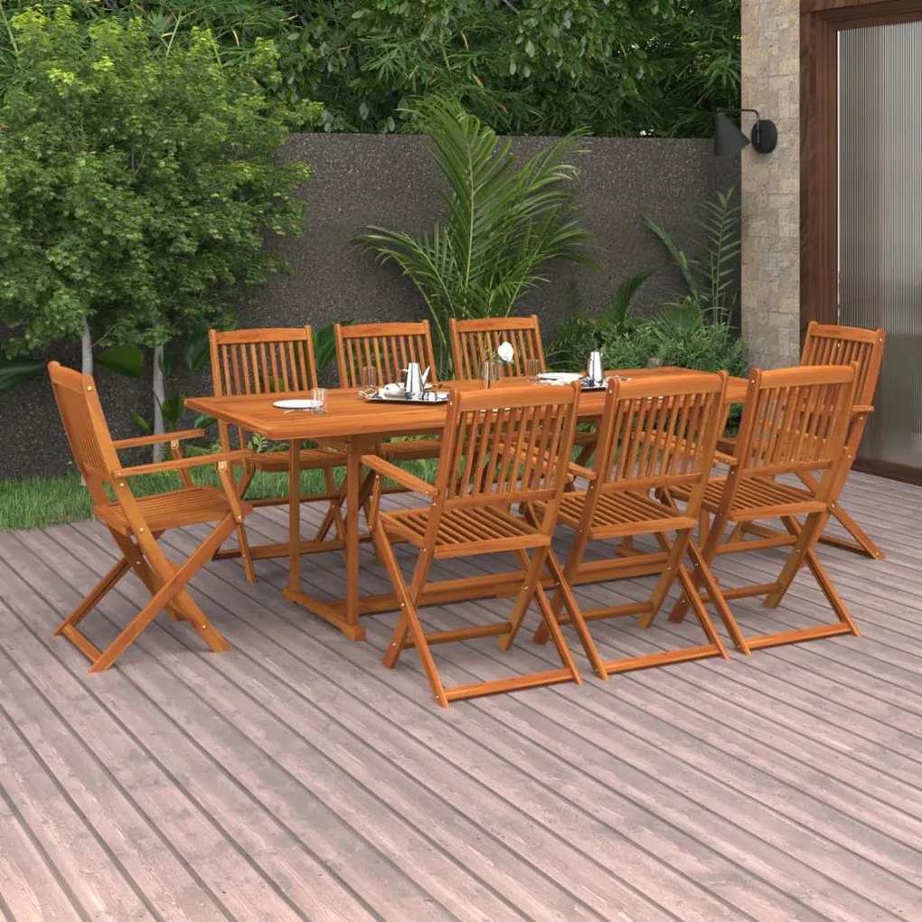 9dílný zahradní jídelní set 220x90x75 cm masivní akáciové dřevo 3086986