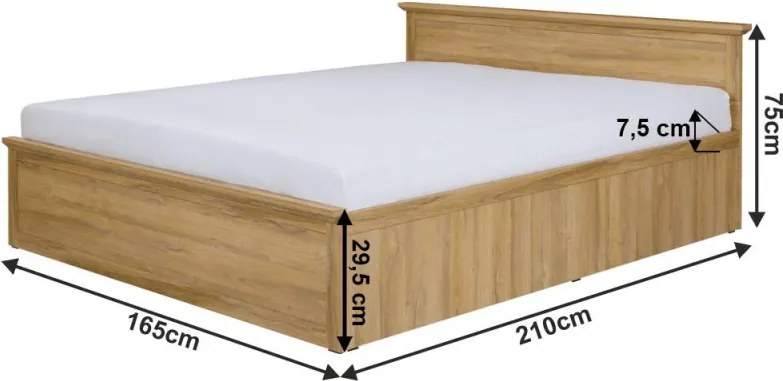 Postel 160x200 cm, MZ21, dub grand, LEON Kondela 0000264779