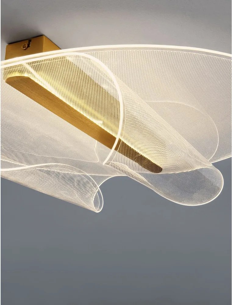 Hliníkové LED stmívatelné stropní svítidlo ve zlaté barvě 55x45 cm Valentin – Nova Luce