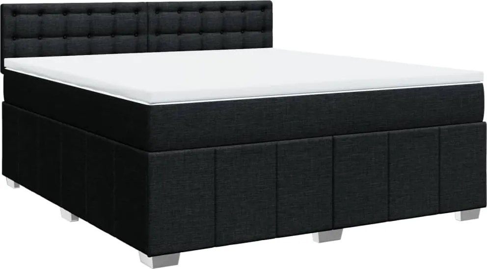 Box spring postel s matrací černá 180x200 cm textil 3289463