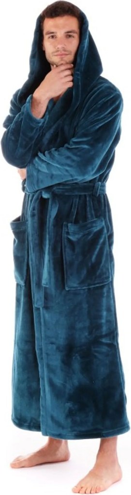 Unisex Petrolejový Župan s Kapucí Siena - Model 31 56 6430 - M