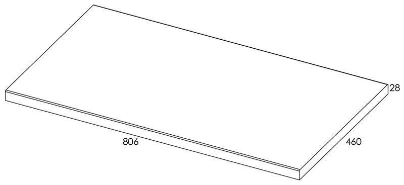 Elita ElitStone, pultová deska 80x46x2, 8 cm MDF HG PCV, bílá lesklá, ELT-166892