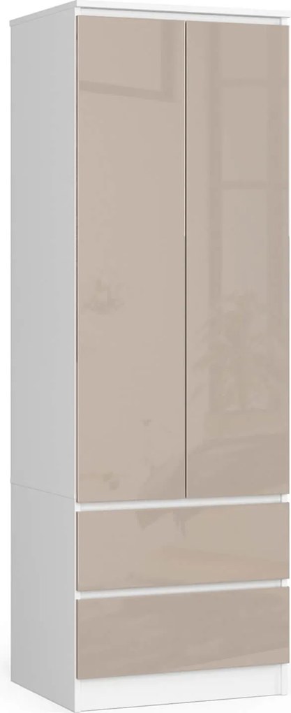 Šatní skříň Star S60 2D2SZ bílá/cappuccino