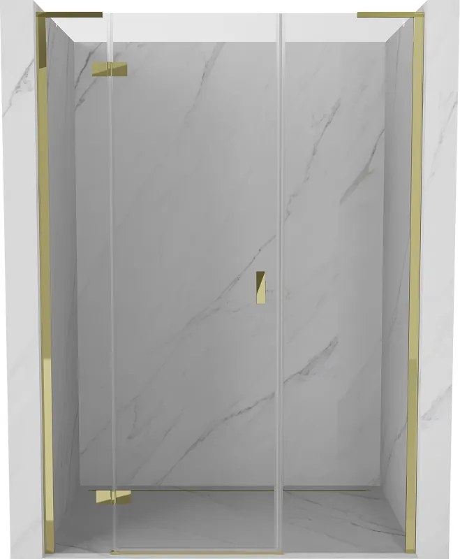 Mexen Mist-H L, 1-křídlé sprchové dveře levé 120 cm, čiré sklo, zlatý lesklý profil, 8A5L-120-001-50-00-L
