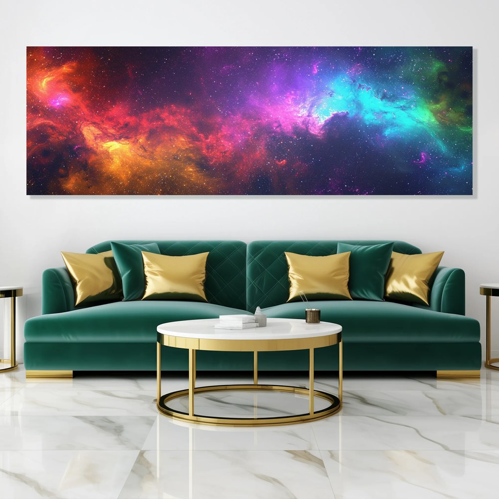 Obraz na plátně - Vesmírná galaxie Ulmeon FeelHappy.cz Velikost obrazu: 120 x 40 cm