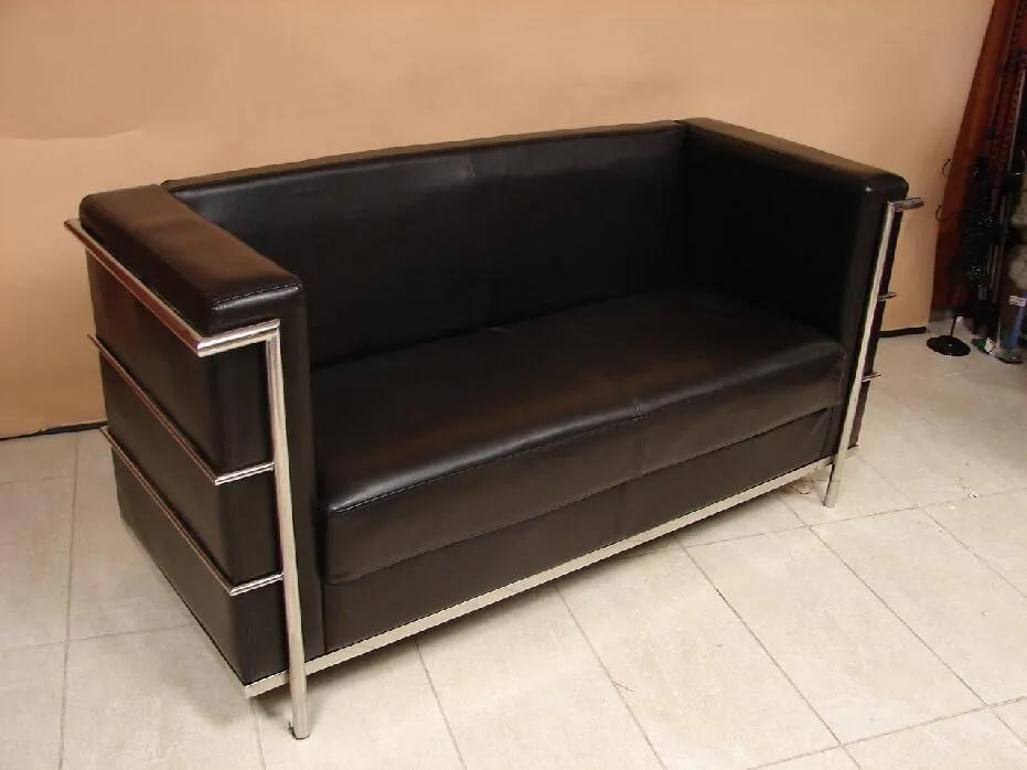 Sofa "PU METAL BLACK" 150x63x75cm