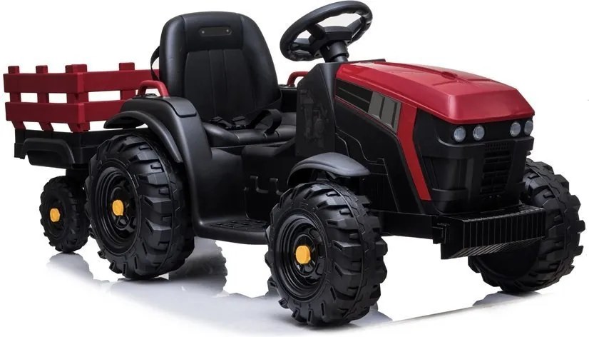 LEAN CARS Bateriový traktor s přívěsem BDM0925 EVA kola MP3 červený