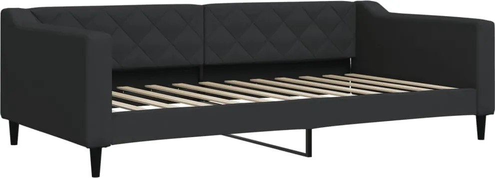 Válenda s přistýlkou a matracemi černá 100 x 200 cm textil 3197451