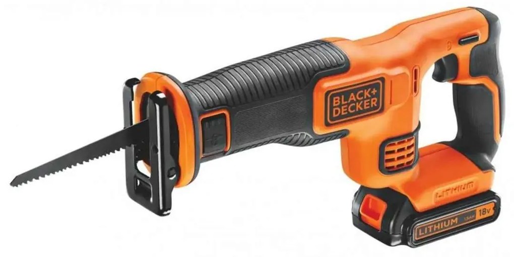 BLACK+DECKER - 18V AKU mečová pila, 1x aku 1,5 Ah Li-Ion, nabíječka BDCR18-QW