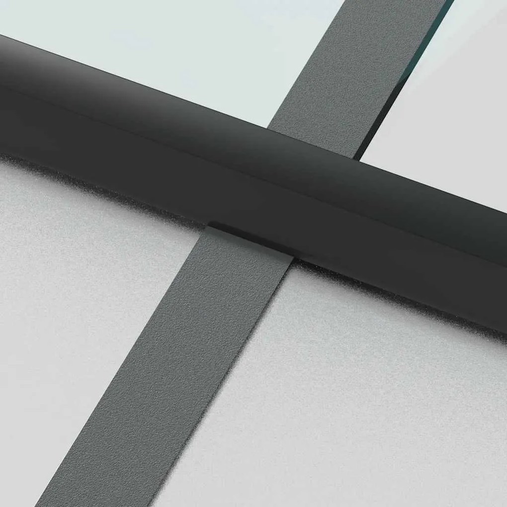 Interiérové dveře úzké černé 83x201,5 cm tvrzené sklo a hliník 155126