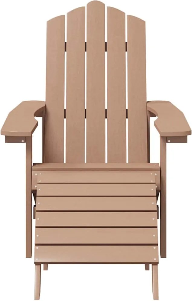Zahradní křesla Adirondack 2 ks s podnožkami HDPE hnědá 3095698