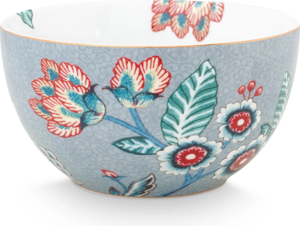 Pip Studio Flower Festival miska Ø12cm, modrá (stylová miska z tenkostěnného porcelánu)