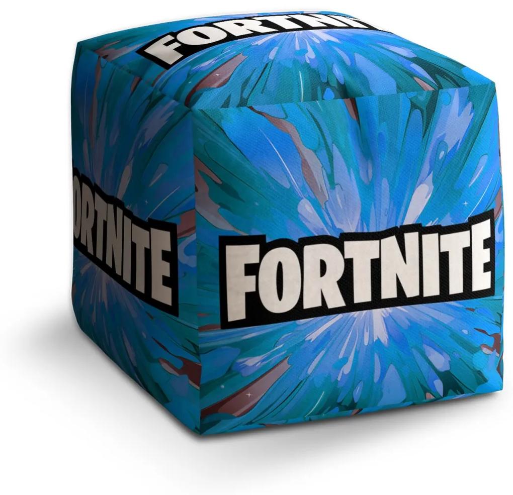 Sablio Taburet Cube FORTNITE modrá: 40x40x40 cm