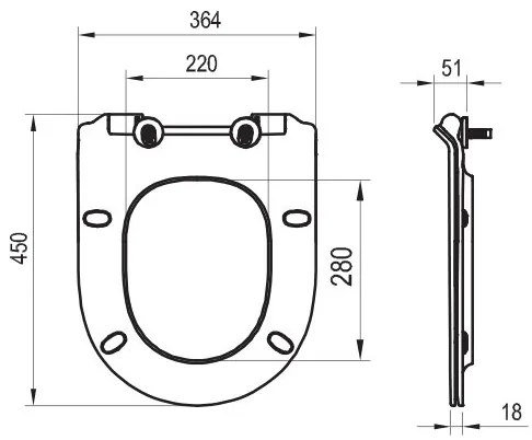 Ravak X01862 - Záchodové prkénko SoftClose VITA SLIM černá