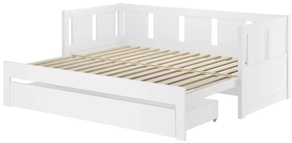 Rozkládací postel Relax včetně 2ks matrací Logan - bílá - masiv borovice Bílá   
90x200/180x200 cm
