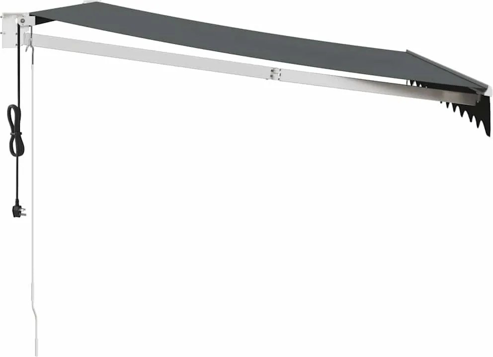 Automatická zatahovací markýza antracitová 3 x 2,5 m 3154486