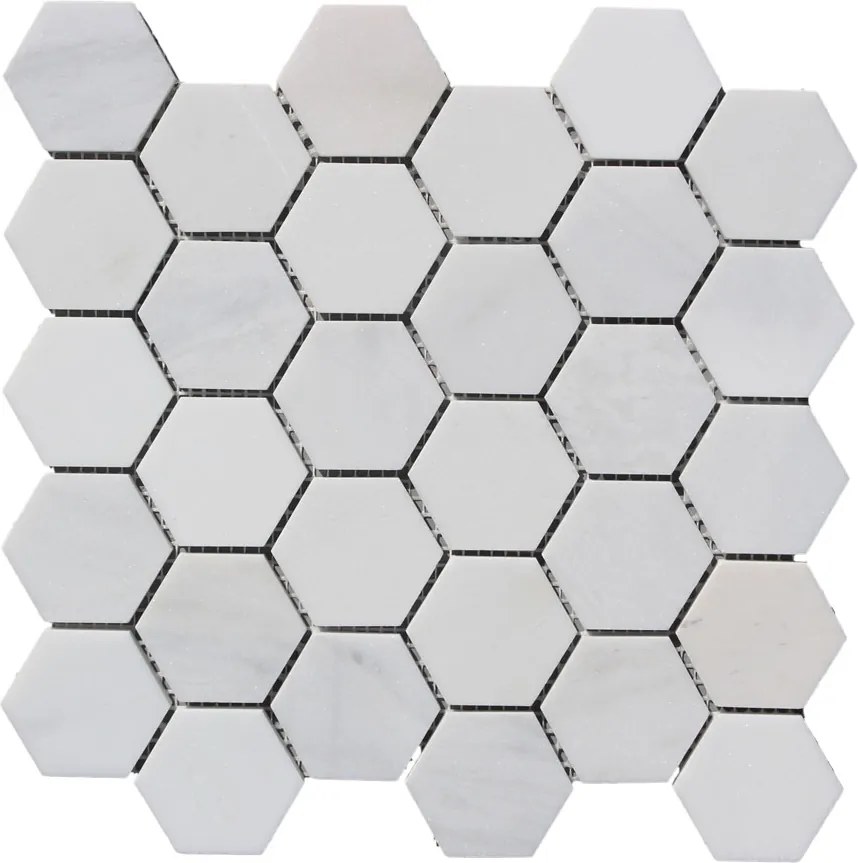 ALFIstone Kamenná mozaika z mramoru, Hexagon milky white, 30,7 x 30,5 x 0,9 cm, NH204 VZOREK