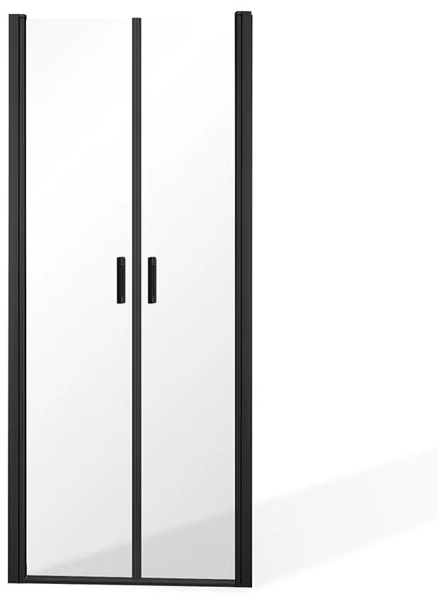 Roltechnik Outlet Dvoukřídlé sprchové dveře BADEN BLACK II pro instalaci do niky Varianta: šířka: 90 cm, orientace: Univerzální - (BADEN BLACK II/90 - 4000861), Barva profilů a typ výplně: profily: černá (elox), výplň: transparent