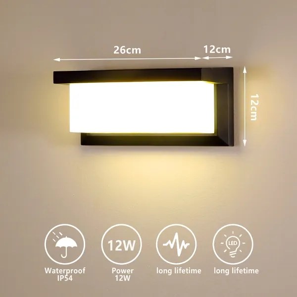 Brilagi - LED Venkovní nástěnné svítidlo BRICKY LED/12W/230V černá IP54