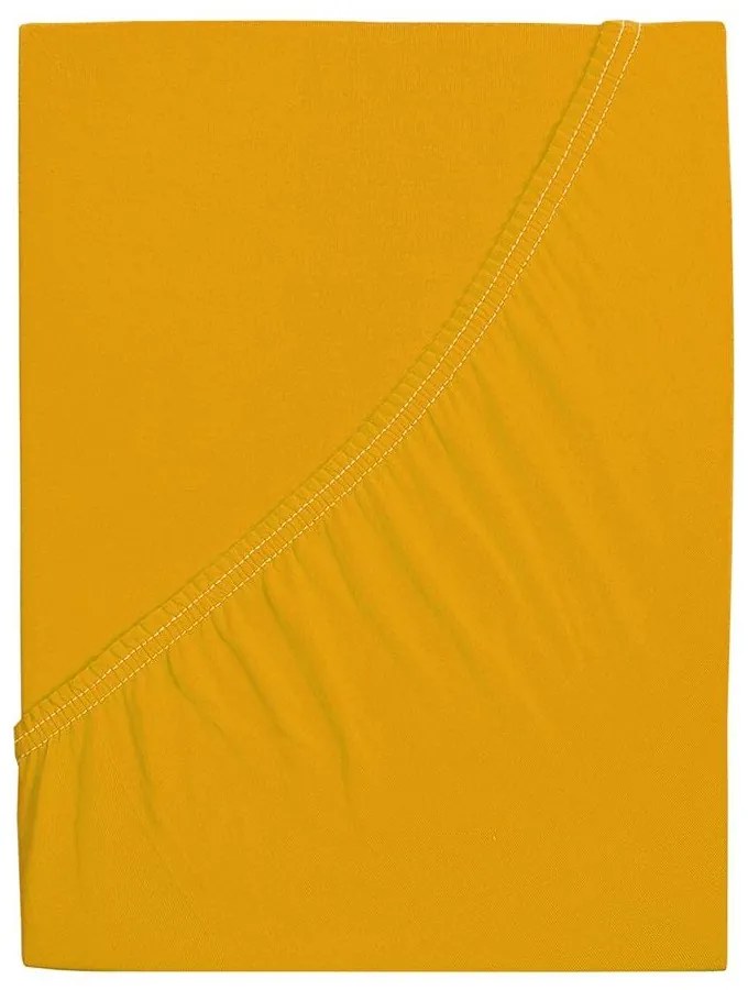 B.E.S. - Petrovice, s.r.o. Prostěradlo Jersey česaná bavlna MAKO - Sytá žlutá 140 - 160 x 200