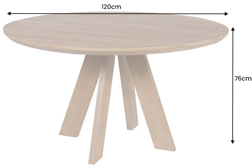 Kulatý jídelní stůl Eglantine 120 cm hnědé mango
