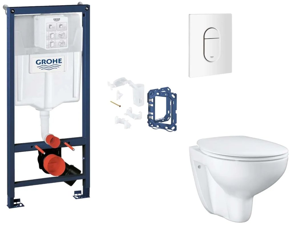 Grohe Rapid SL - Set předstěnové instalace, klozetu, sedátka SoftClose, tlačítka Arena Cosmopolitan a sady pro vhazování tablet, alpská bílá SANI11BB3146