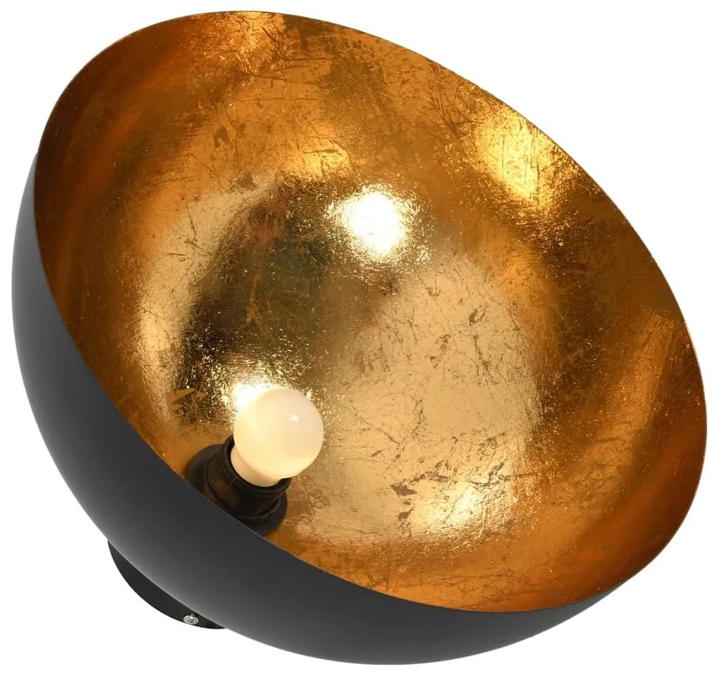 Stropní svítidla 2 ks černo-zlatá polokulová E27