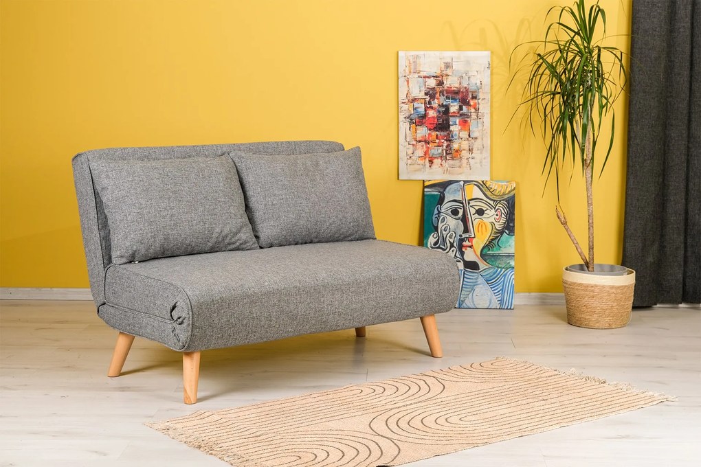Hanah Home Rozkládací dvoumístná pohovka FOLDE světle šedá 120 cm