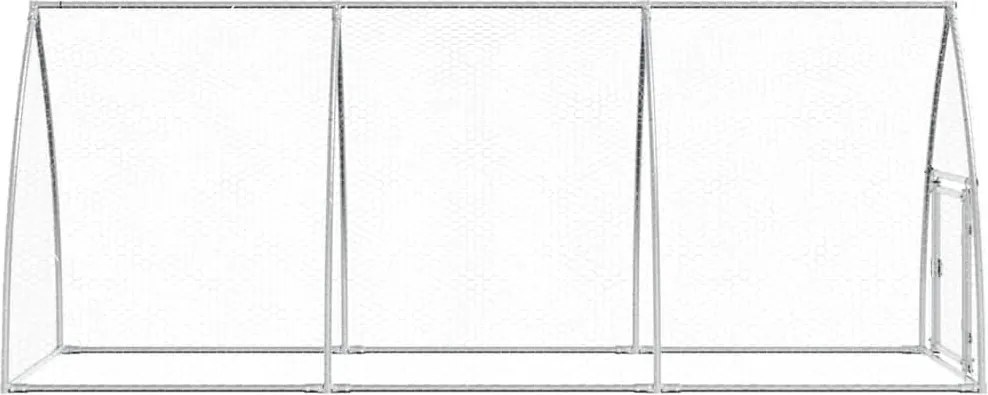 Klec pro kuřata stříbrná 300 x 105 x 120 cm pozinkovaná ocel 172553