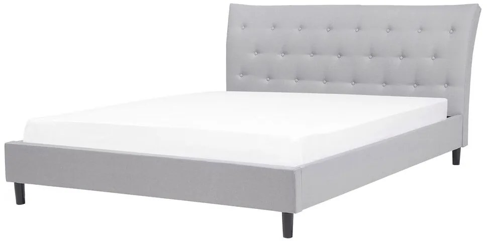 Světle šedá čalouněná postel Chesterfield 160x200 cm - SAVERNE
