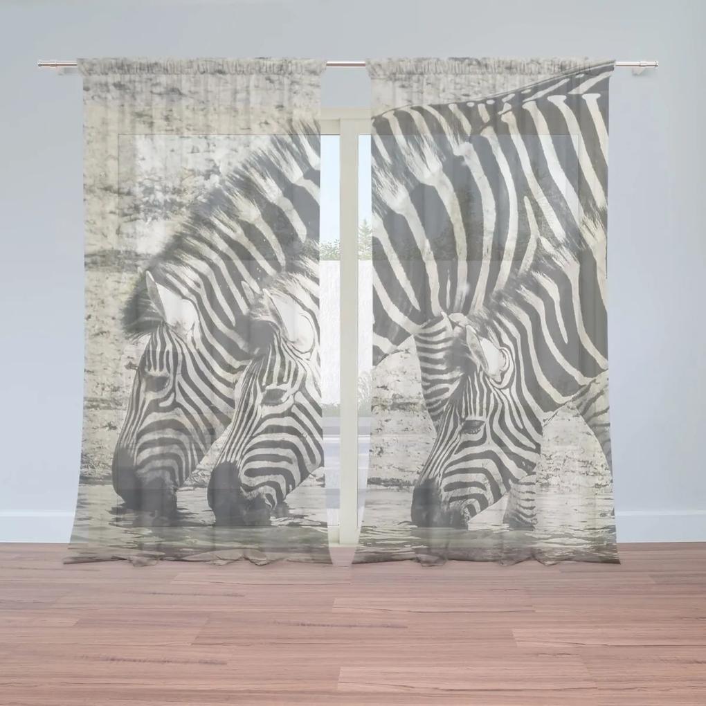 Sablio Záclony Zebry u vody: 2ks 150x250cm