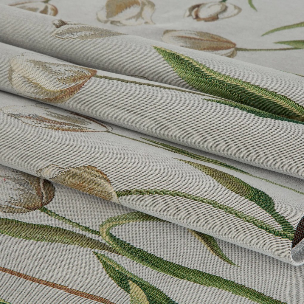 GOBELÍNOVÝ UBRUS NATUR 140X180 CM KVĚTY