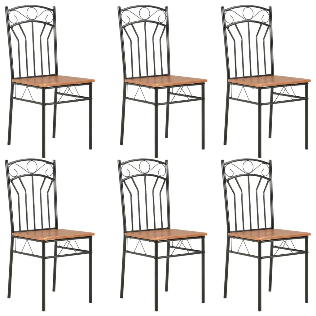 Jídelní židle 6 ks hnědé MDF - Default Title