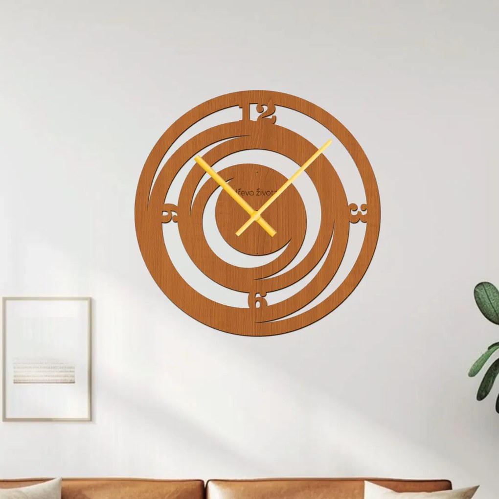 dřevo života Dřevěné hodiny TWIST Zvolte barvu dekoru: Wenge, Zvolte velikost hodin (cm): 40x40, Barva ručiček: Stříbrné