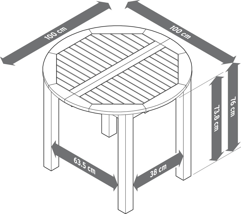 Tchibo - Kulatý/oválný rozkládací zahradní stůl - barva: hnědá