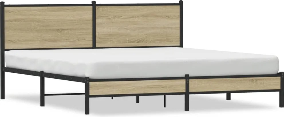 Kovový rám postele bez matrace dub sonoma 183 x 213 cm 3301392