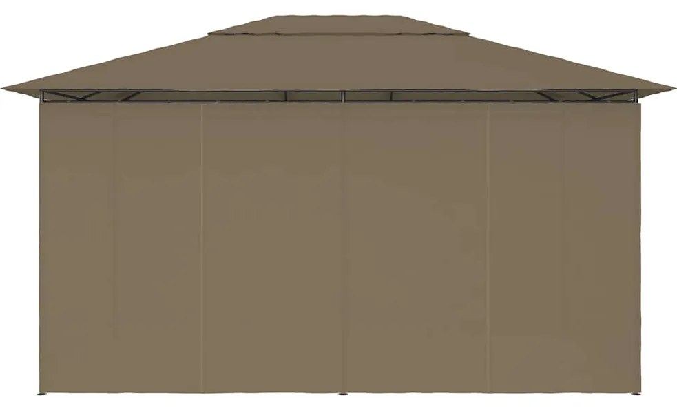 vidaXL Marketos Zahradní altán se závěsy 4 x 3 m taupe 180 g/m²