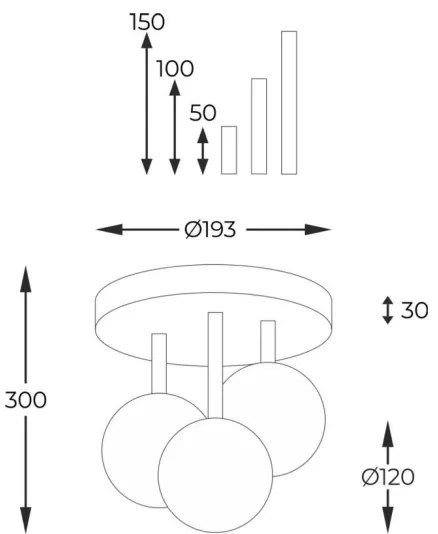 Zuma Line 5644 - Přisazený lustr ALI 3xG9/40W/230V