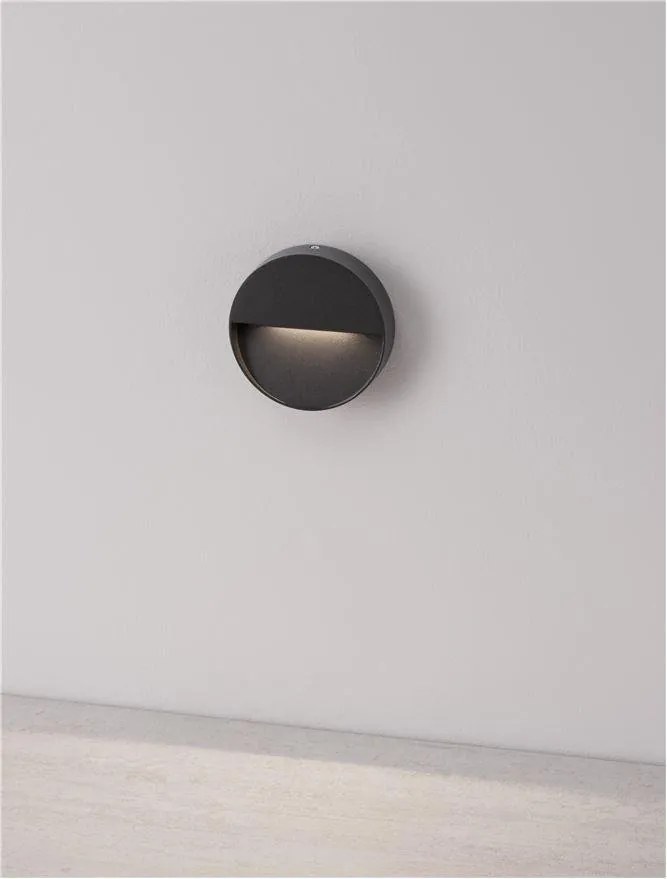 NV 9492680 Venkovní nástěnné svítidlo ARNE antracitový hliník a čirý akryl LED 1.5W 3000K 220-240V 50st. IP54 - NOVA LUCE