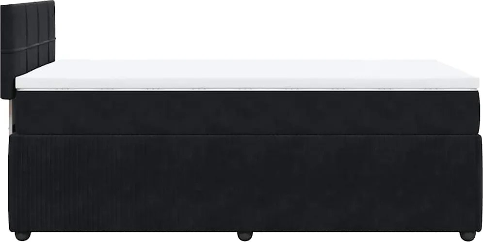 Box spring postel s matrací černá 100x200 cm samet 3289964