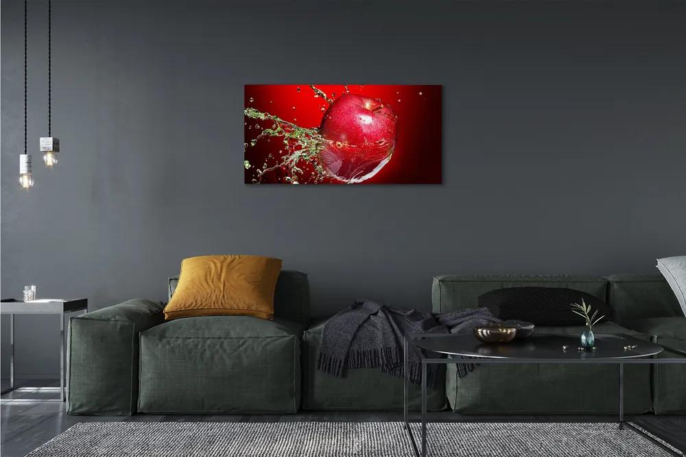 Obrazy na plátně jablko kapky 125x50 cm