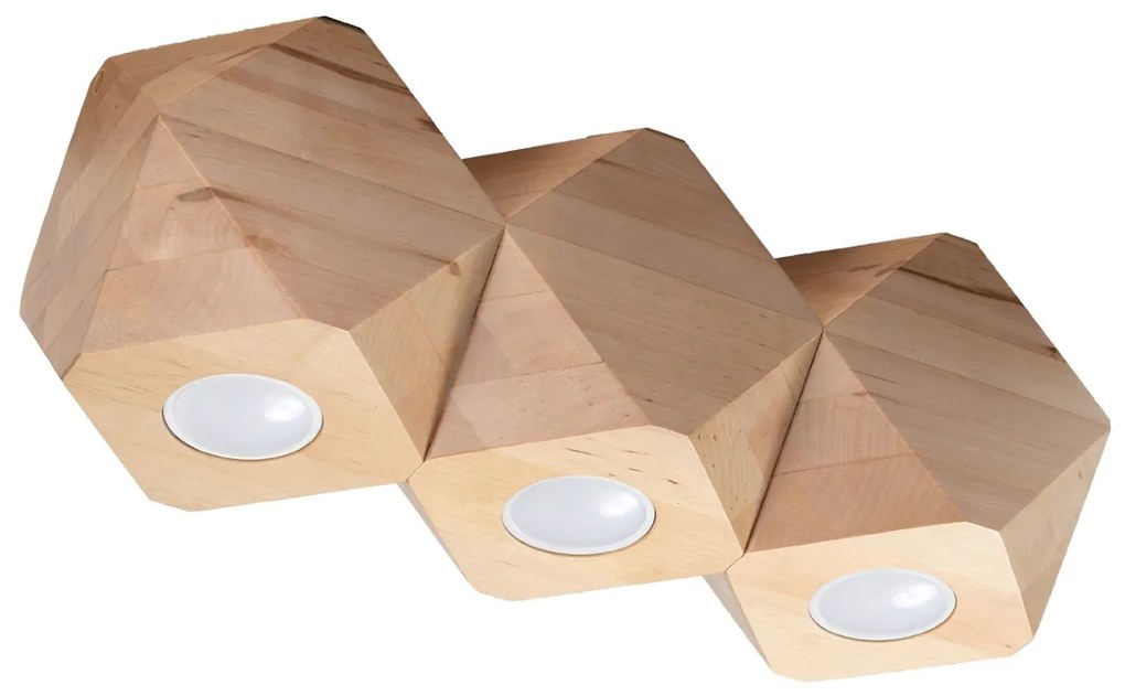 Sollux Lighting Stropní svítidlo WOODY 3 přírodní dřevo