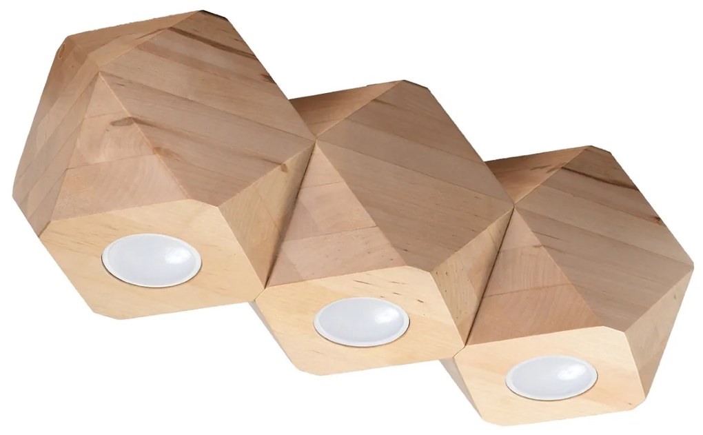 Sollux Lighting Stropní svítidlo WOODY 3 přírodní dřevo