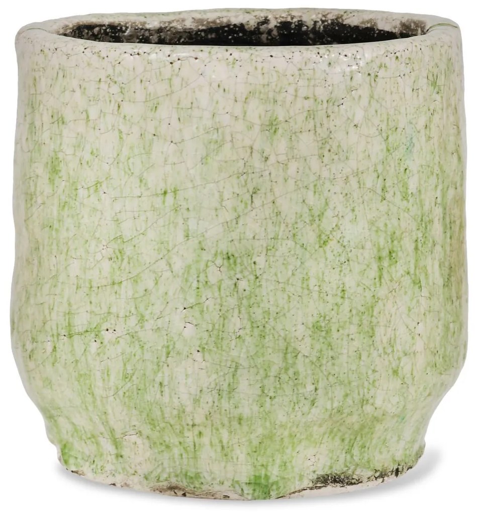 Garden Trading Obal na květináč Alderton, zelená barva, keramika 17cmx17cm