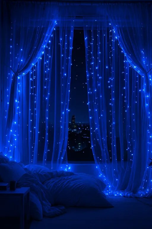 Vánoční světýlka vnitřní modré 300 LED