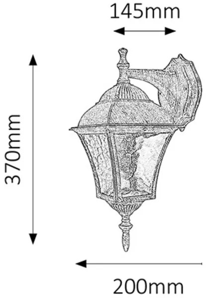 Rabalux 8391 - Venkovní nástěnné svítidlo TOSCANA 1xE27/60W/230V IP44