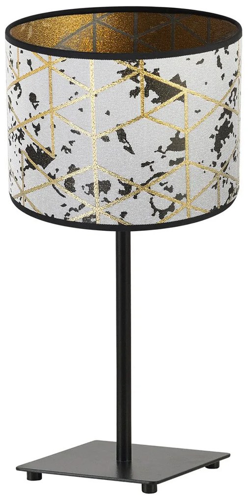 Stolní lampa Werona 5, 1x šedé textilní stínítko se vzorem, (výběr ze 4 barev konstrukce), g